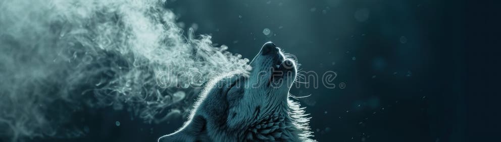 Splash Shaping into Wolf, Howling Pose, Moonlit, Topdown View, Night ...