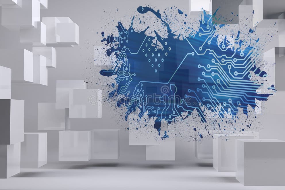 Splash Showing Circuit Board Stock Illustration - Illustration of ...