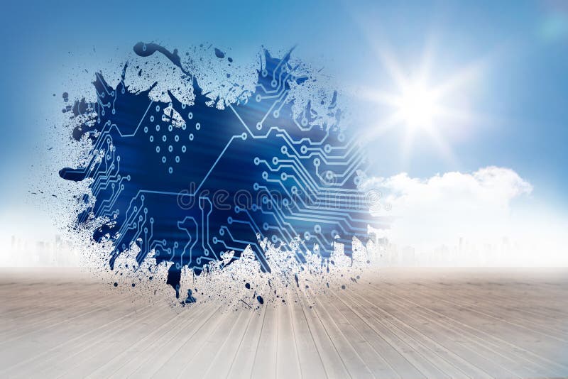 Splash Showing Circuit Board Stock Illustration - Illustration of ...