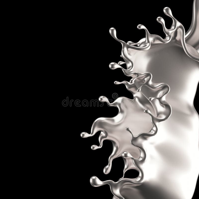 Splash Silver. 3d Illustration, 3d Rendering Stock Illustration ...