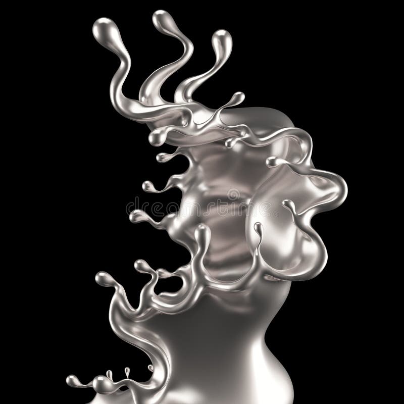 Splash Silver. 3d Illustration, 3d Rendering Stock Illustration ...
