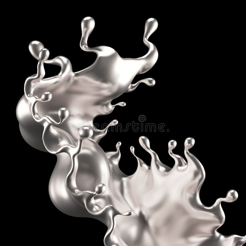 Splash Silver. 3d Illustration, 3d Rendering Stock Illustration ...