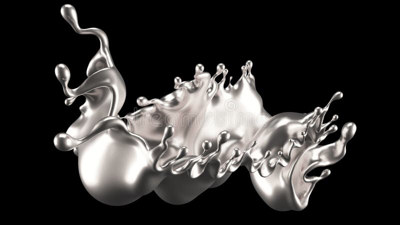 Splash Silver. 3d Illustration, 3d Rendering Stock Illustration ...