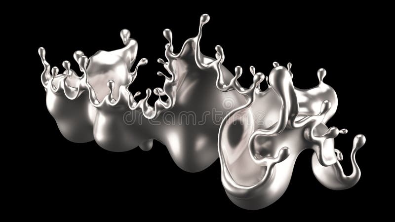 Splash Silver. 3d Illustration, 3d Rendering Stock Illustration ...