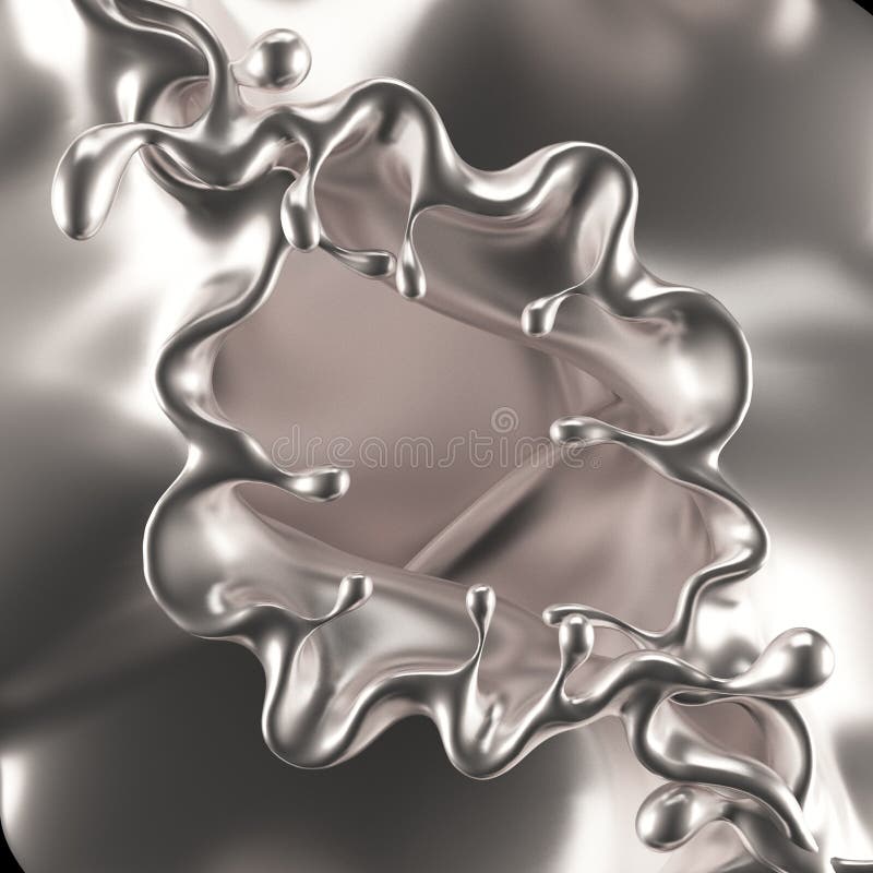 Splash Silver. 3d Illustration, 3d Rendering Stock Illustration ...