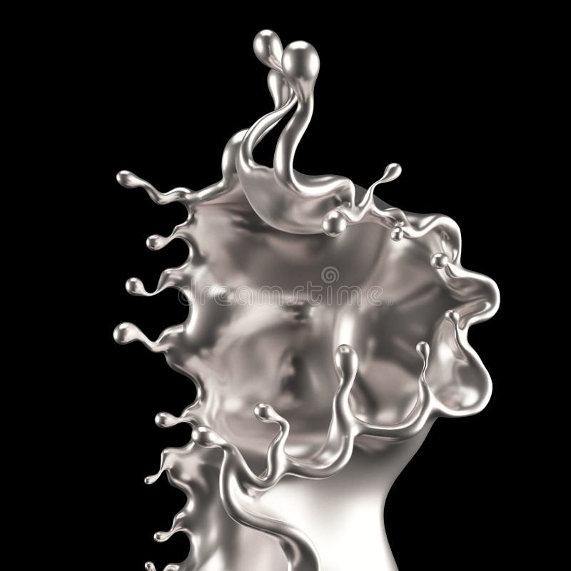 Splash Silver. 3d Illustration, 3d Rendering Stock Illustration ...