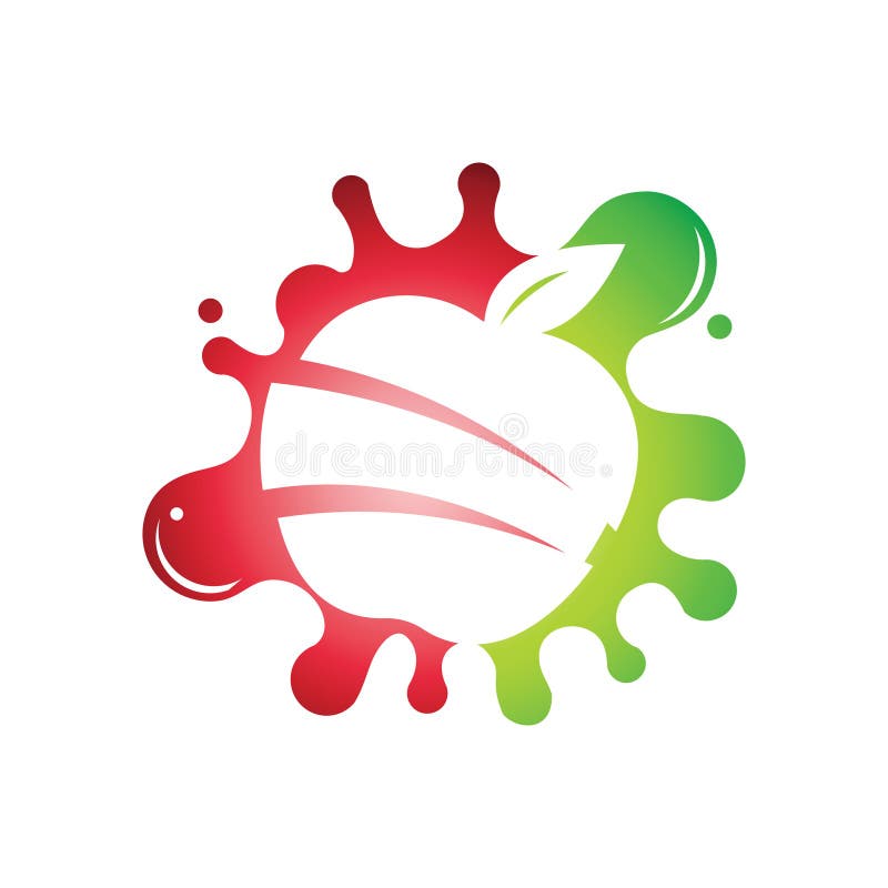 Splash Sliced Apple Juice Pulp Extract Fruit Logo Stock Vector ...