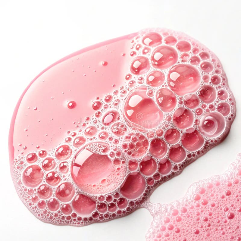 Splash of Soap with Bubbles on Pink Background Isolated on White ...
