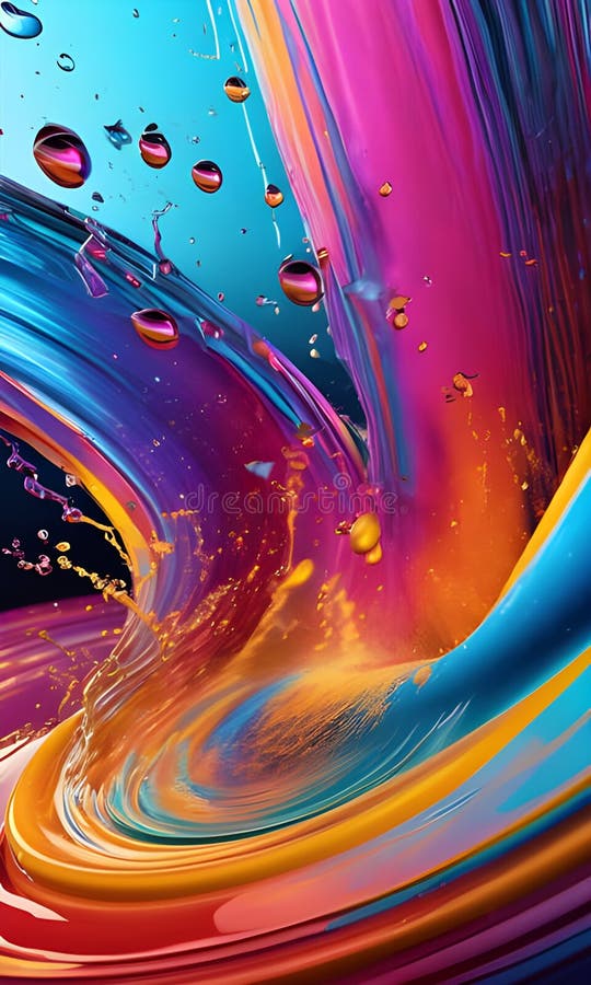 Splash of Spectrum: Vibrant Paint Droplets Stock Illustration ...