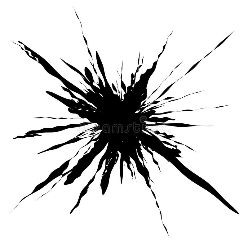 Splash, Splatter Shape Isolated on White. Splattered Fluid Silhouette ...