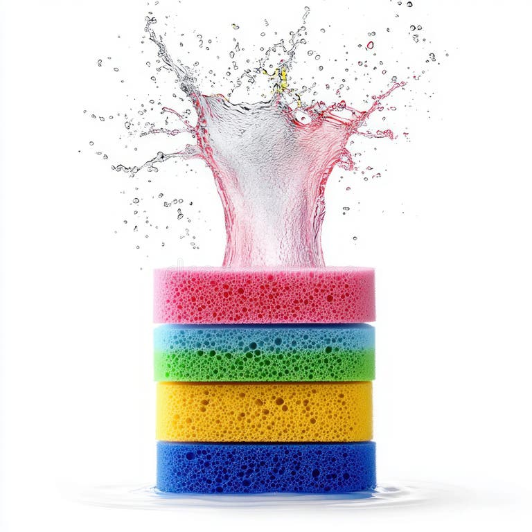Splash on Sponge Stack stock photo. Image of kitchen - 367252718