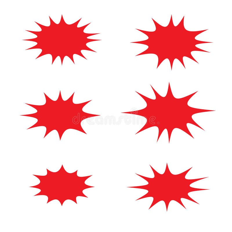 Splash Star Icon Set in Flat Style. Set of Explosion Background for a ...