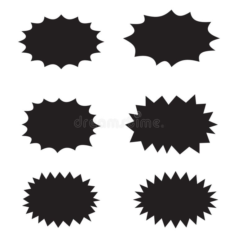 Splash Star Icon Set in Flat Style. Set of Explosion Background for a ...