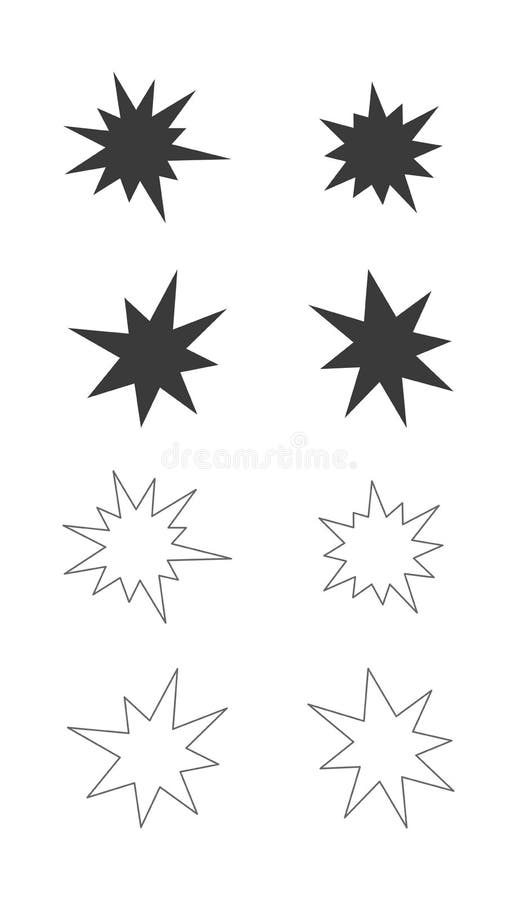 Splash star icon set stock vector. Illustration of abstract - 201102663