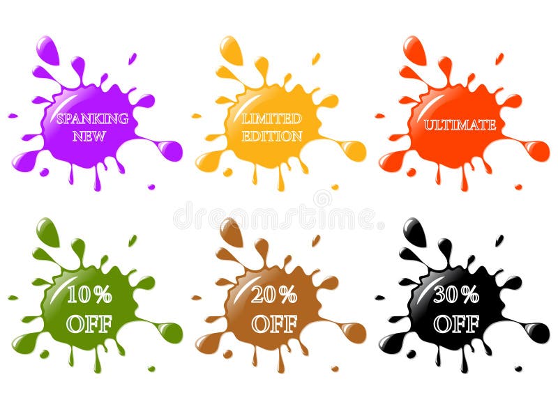 Splash stickers stock vector. Illustration of season - 10166029