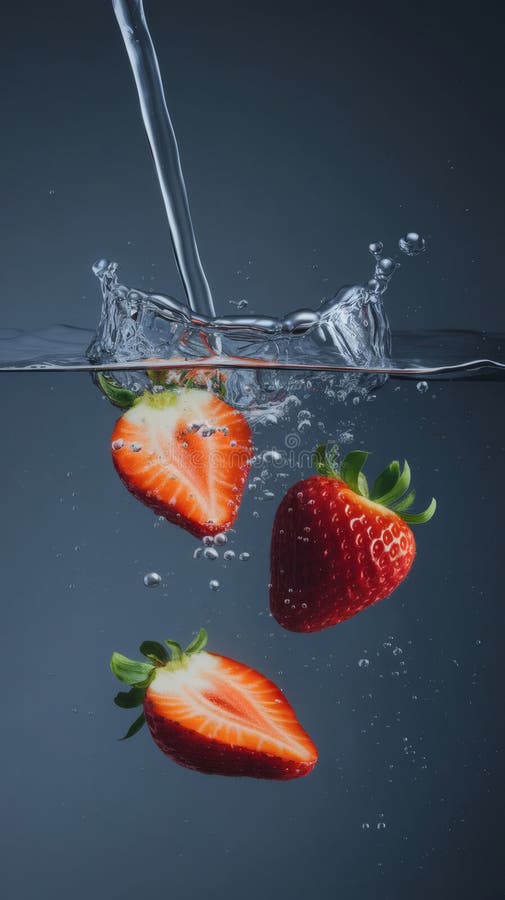 Splash with strawberries stock illustration. Illustration of splashing ...