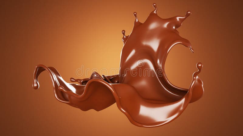 Splash, a Stream of Chocolate. 3d Illustration, 3d Rendering Stock ...