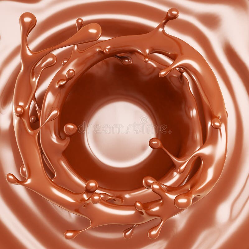 Splash, a Stream of Chocolate. 3d Illustration, 3d Rendering Stock ...