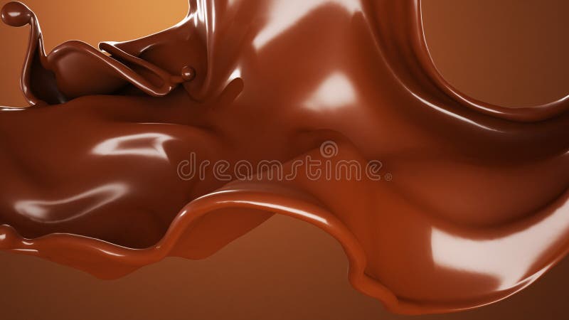 Splash, a Stream of Chocolate. 3d Illustration, 3d Rendering Stock ...