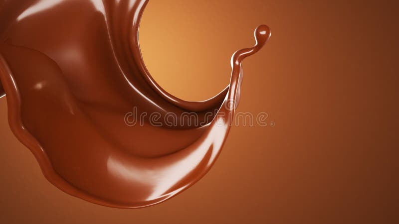 Splash, a Stream of Chocolate. 3d Illustration, 3d Rendering Stock ...