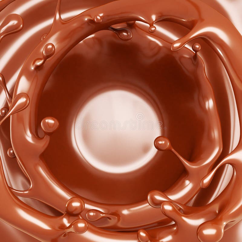 Splash, a Stream of Chocolate. 3d Illustration, 3d Rendering Stock ...