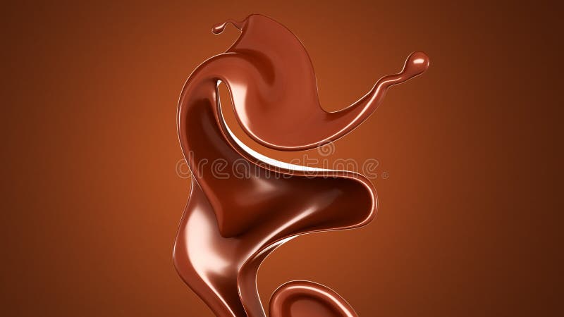 Splash, a Stream of Chocolate. 3d Illustration, 3d Rendering Stock ...