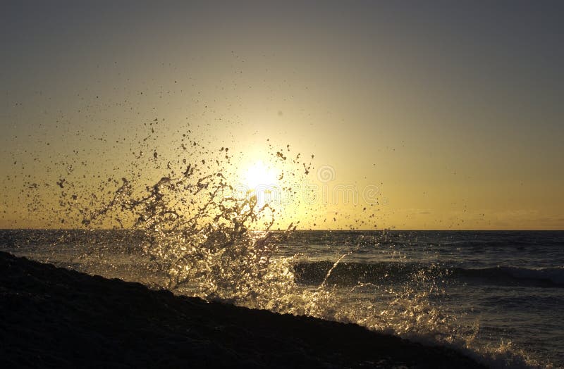 Splash at Sunset Cliffs stock image. Image of ocean, calm - 562167