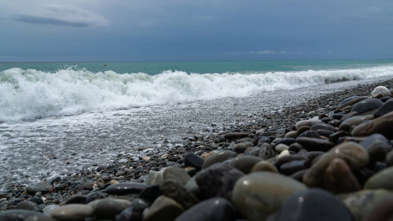 Splash Sunset in the Surf on the Rocks and Splashes Stock Image - Image ...