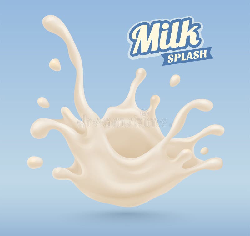 Splash of Sweet Dairy Yoghurt or Milk Liquid with Drops. Vector Stock ...