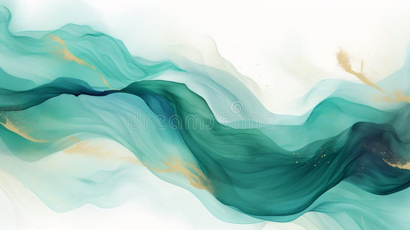 Splash of Teal with Gold in an Abstract Splatter Design. Stock ...