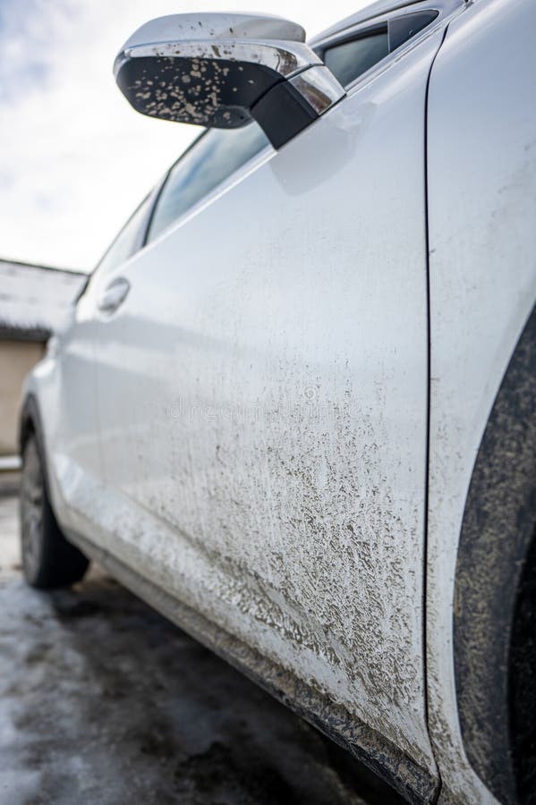 Dirty Car Side. Splash and Texture of Mud on a Car Stock Image - Image ...