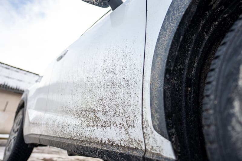 Dirty Car Side. Splash and Texture of Mud on a Car Stock Image - Image ...