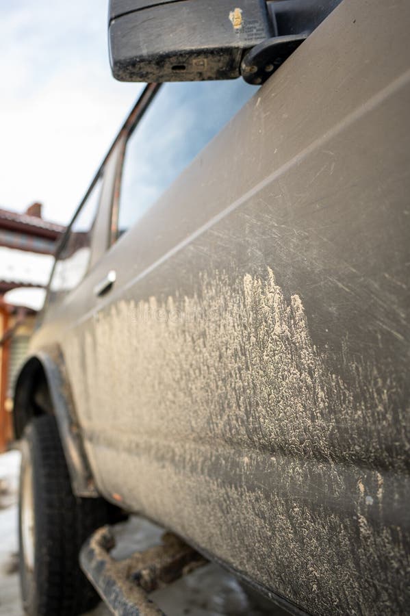 Dirty Car Side. Splash and Texture of Mud on a Car Stock Photo - Image ...