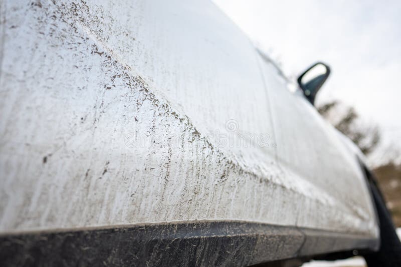Dirty Car Side. Splash and Texture of Mud on a Car Stock Photo - Image ...