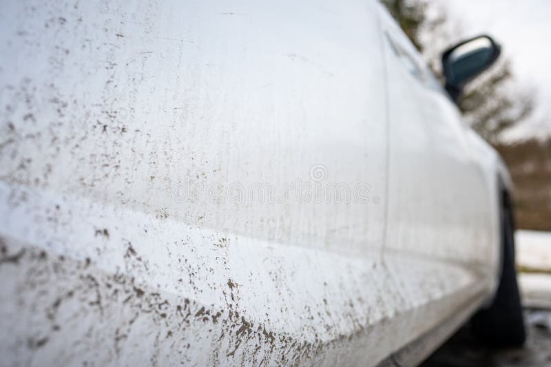 Dirty Car Side. Splash and Texture of Mud on a Car Stock Photo - Image ...