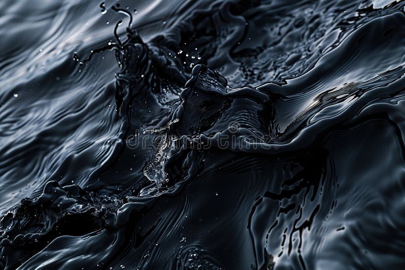Splash of Thick Black Liquid. Generated by Artificial Intelligence ...