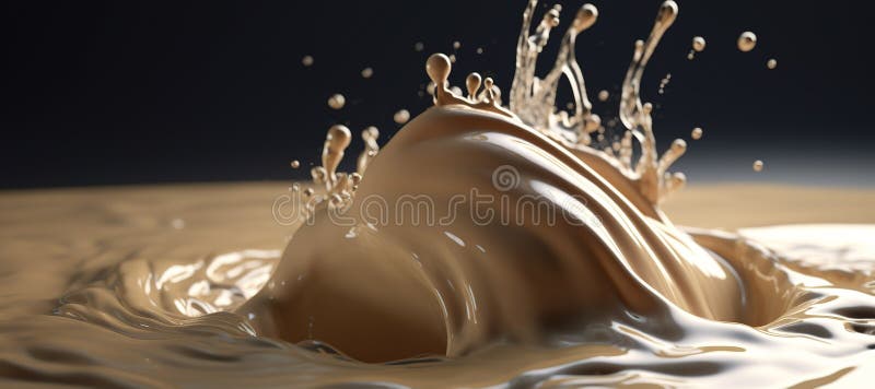 Splash of Thick Chocolate Vanilla Milk, Liquid, Sweet, Wave Stock ...