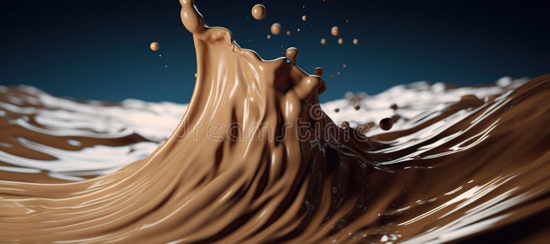 Splash of Thick Chocolate Vanilla Milk, Liquid, Sweet, Wave Stock ...