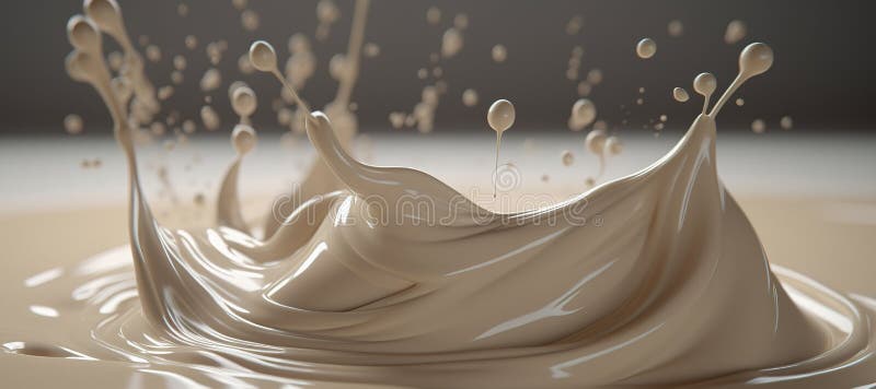 Splash of Thick Chocolate Vanilla Milk, Liquid, Sweet, Wave Stock ...