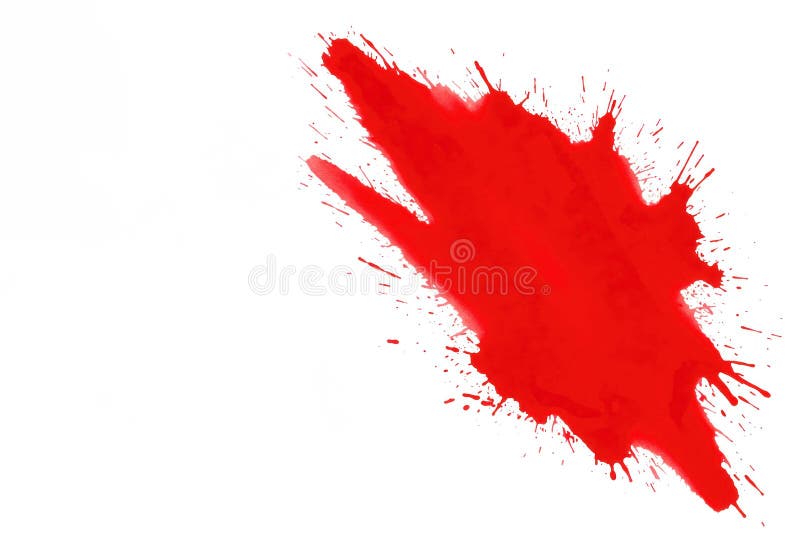 A Splash of Thick Red Paint on a White Background. Space for Text ...