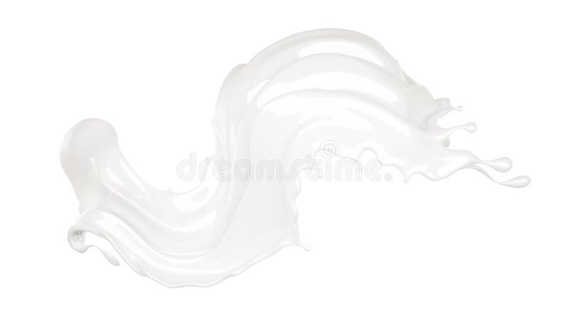 Splash of Thick White Liquid. 3d Illustration, 3d Rendering Stock ...