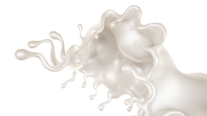 A Splash of a Thick White Liquid. 3d Illustration, 3d Rendering Stock ...