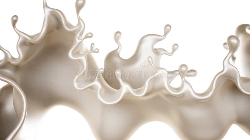 A Splash of a Thick White Liquid. 3d Illustration, 3d Rendering Stock ...