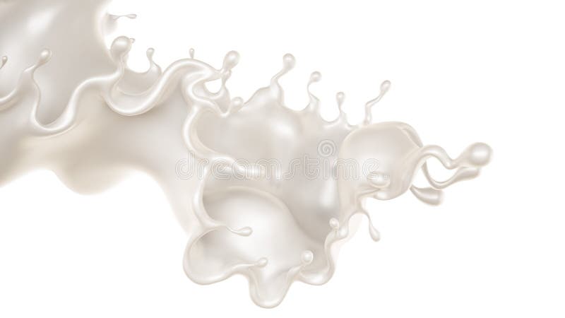 A Splash of a Thick White Liquid. 3d Illustration, 3d Rendering Stock ...