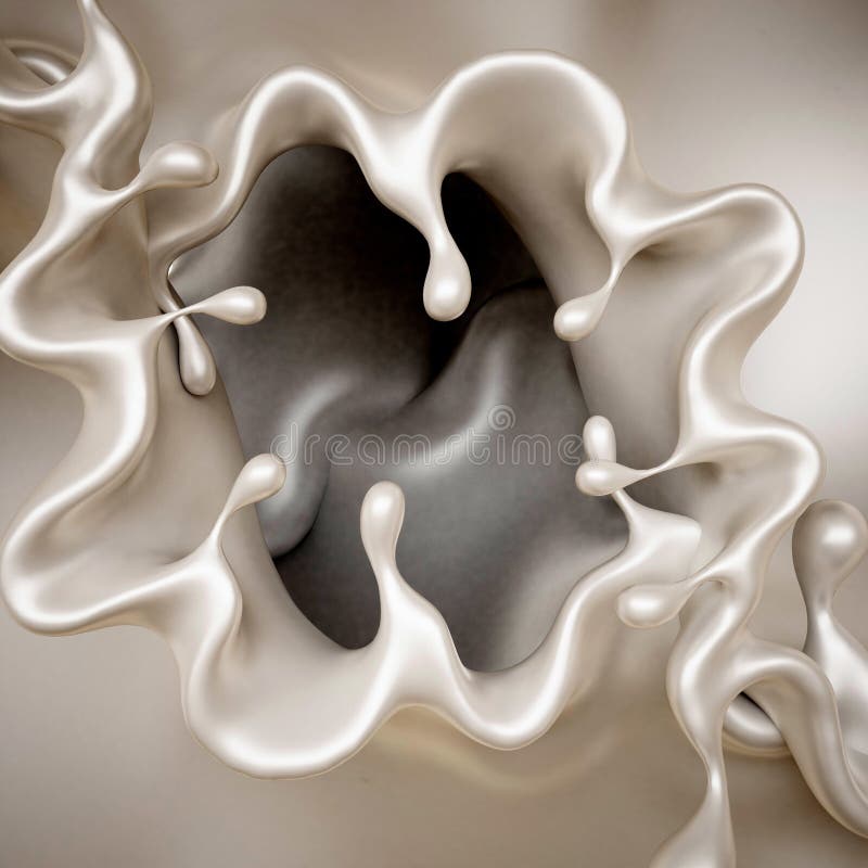 A Splash of a Thick White Liquid. 3d Illustration, 3d Rendering Stock ...