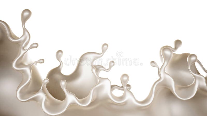 A Splash of a Thick White Liquid. 3d Illustration, 3d Rendering Stock ...