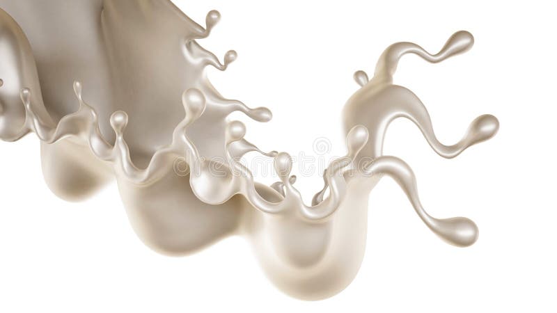 A Splash of a Thick White Liquid. 3d Illustration, 3d Rendering Stock ...