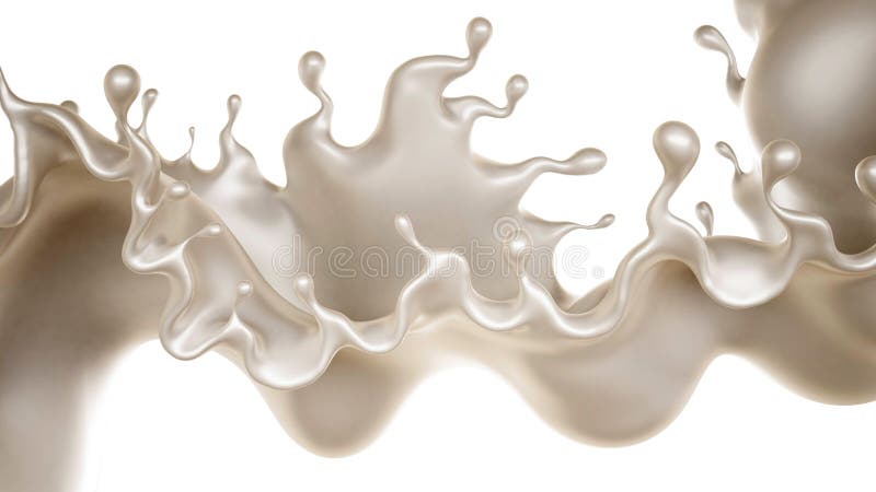 A Splash of a Thick White Liquid. 3d Illustration, 3d Rendering Stock ...