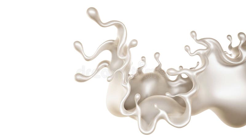 A Splash of a Thick White Liquid. 3d Illustration, 3d Rendering Stock ...