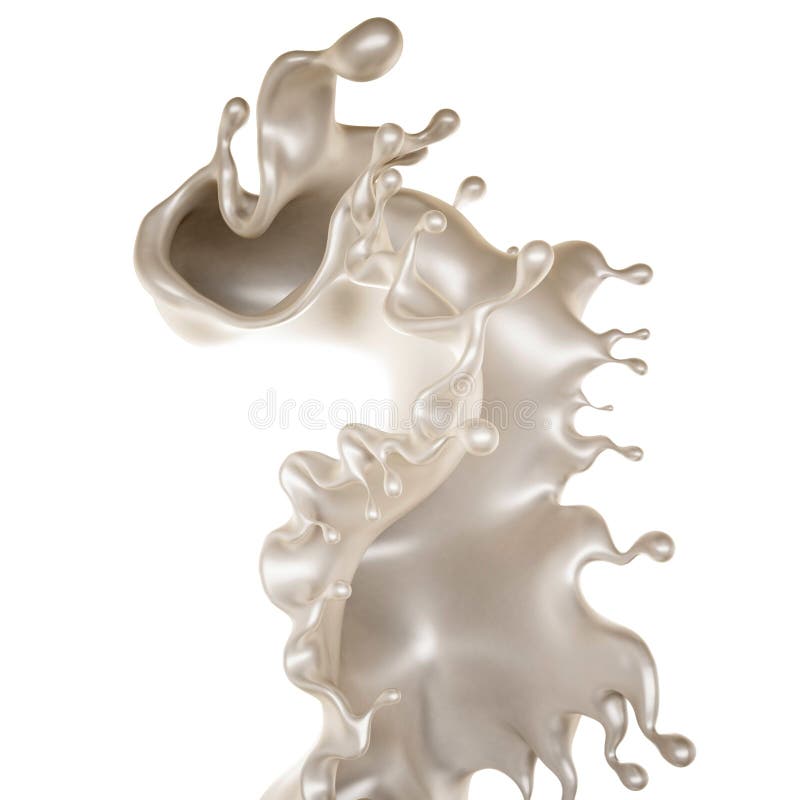 A Splash of a Thick White Liquid. 3d Illustration, 3d Rendering Stock ...